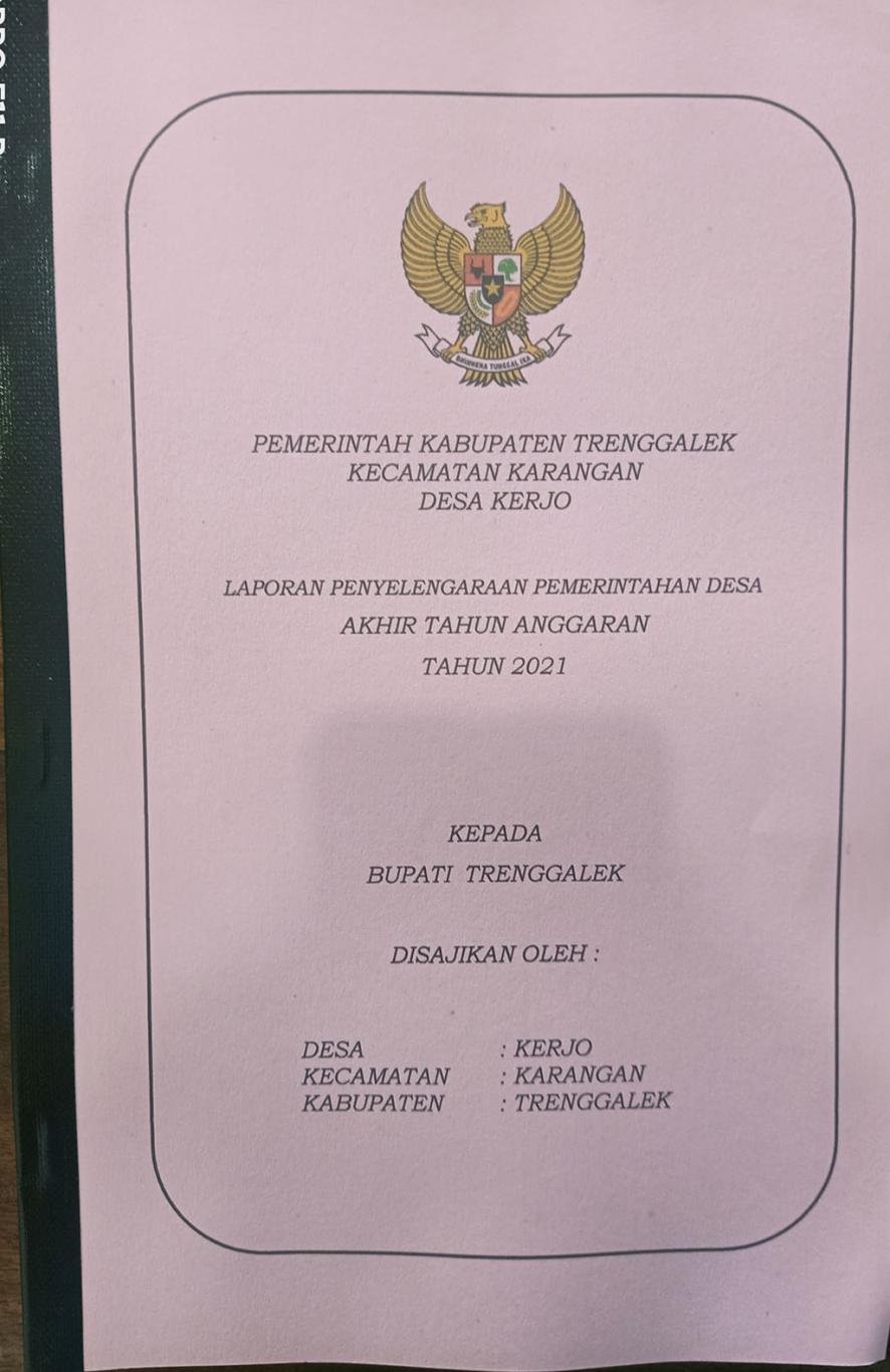 LPPD Desa Kerjo Tahun Anggaran 2021 - Website Desa Kerjo
